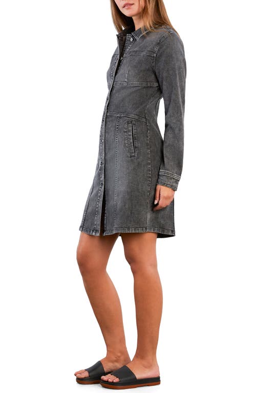 WASH LAB DENIM Wisp Long Sleeve Stretch Denim Shirt Dress